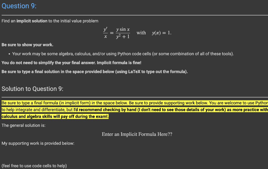 Solved Find an implicit solution to the initial value | Chegg.com