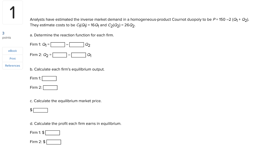 Solved 1 Analysts have estimated the inverse market demand | Chegg.com