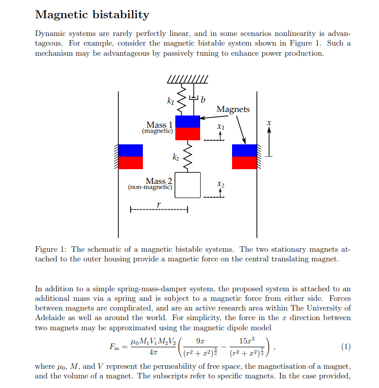 Magnetic bistability Dynamic systems are rarely | Chegg.com