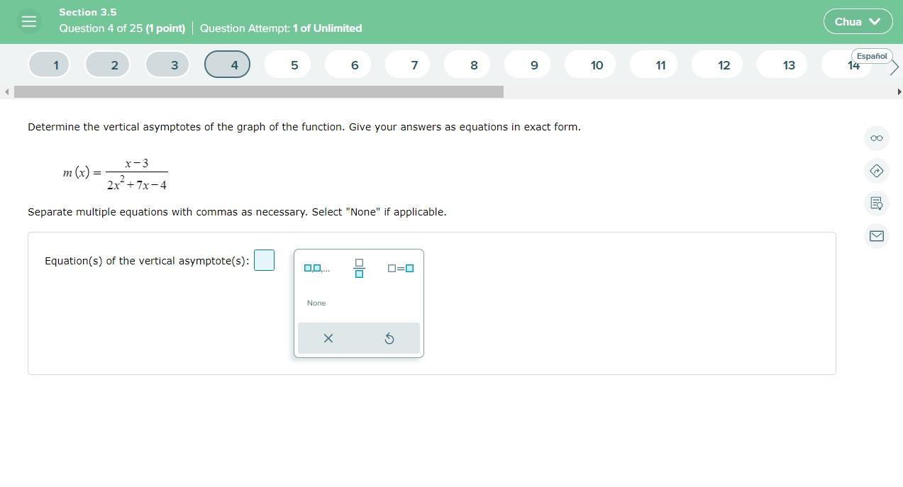 Solved III Section 3.5 Question 4 of 25 (1 point) Question | Chegg.com