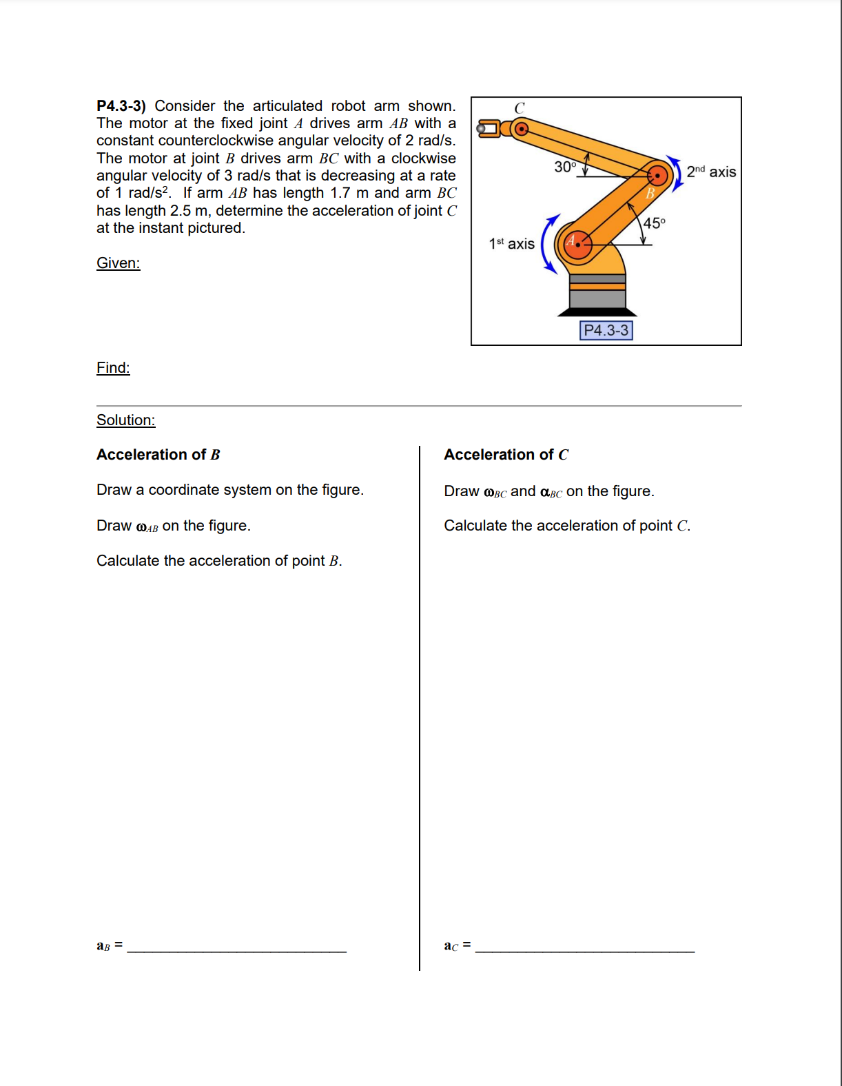 Solved P4.3-3) Consider the articulated robot arm shown. The | Chegg.com