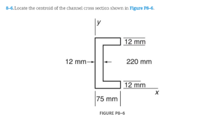 Solved 8-6. Locate the centroid of the channel cross section | Chegg.com