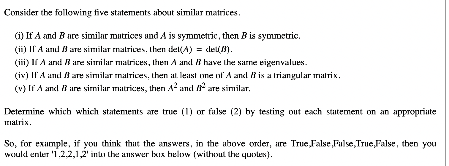 Solved Consider the following five statements about similar | Chegg.com