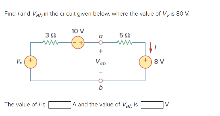 Solved Find I and Vab in ﻿the circuit given below, where the | Chegg.com