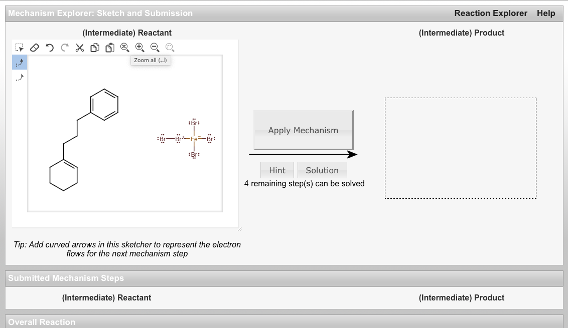 Solved Mechanism Explorer: Sketch and Submission Reaction | Chegg.com