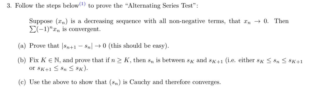 Solved 3. Follow the steps below (1) to prove the | Chegg.com