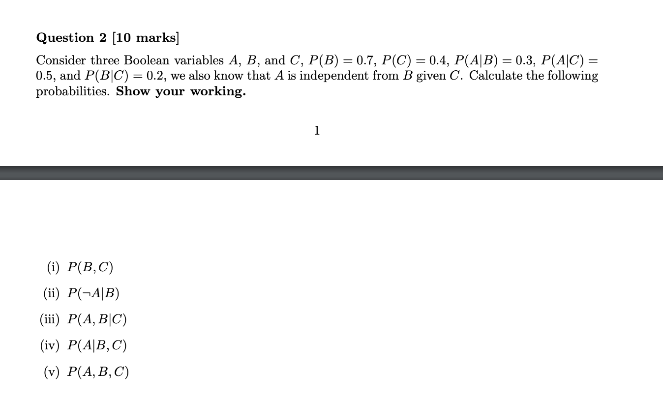 Solved Question 2 (10 marks] Consider three Boolean | Chegg.com