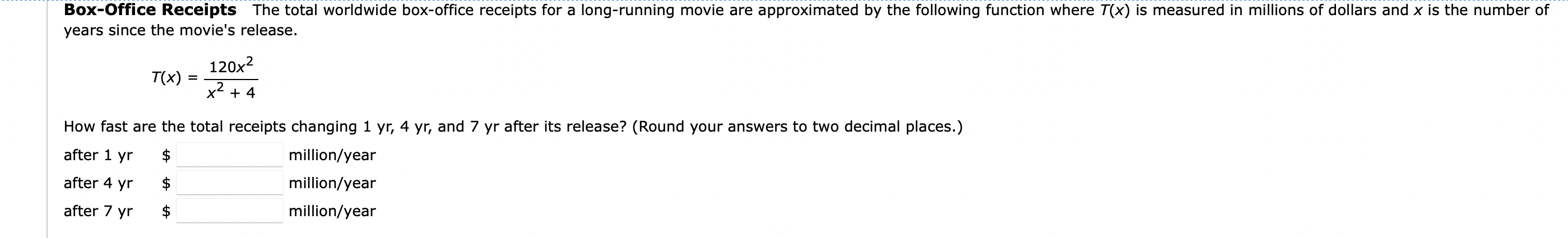 Solved Box-Office Receipts The total worldwide box-office | Chegg.com