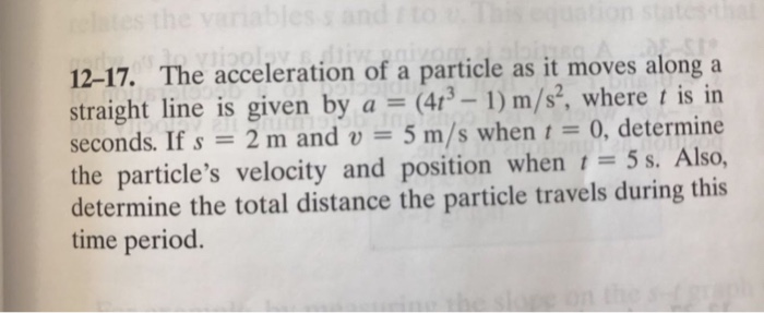 Solved The acceleration of a particle as it moves along a | Chegg.com