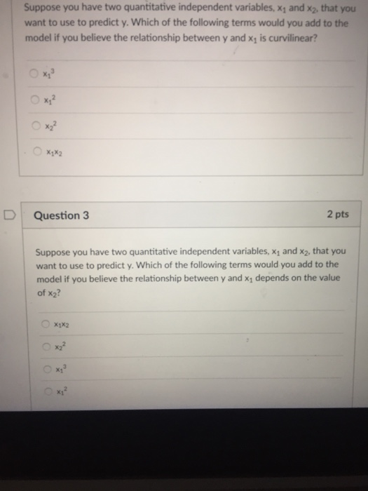 Solved Suppose you have two quantitative independent | Chegg.com
