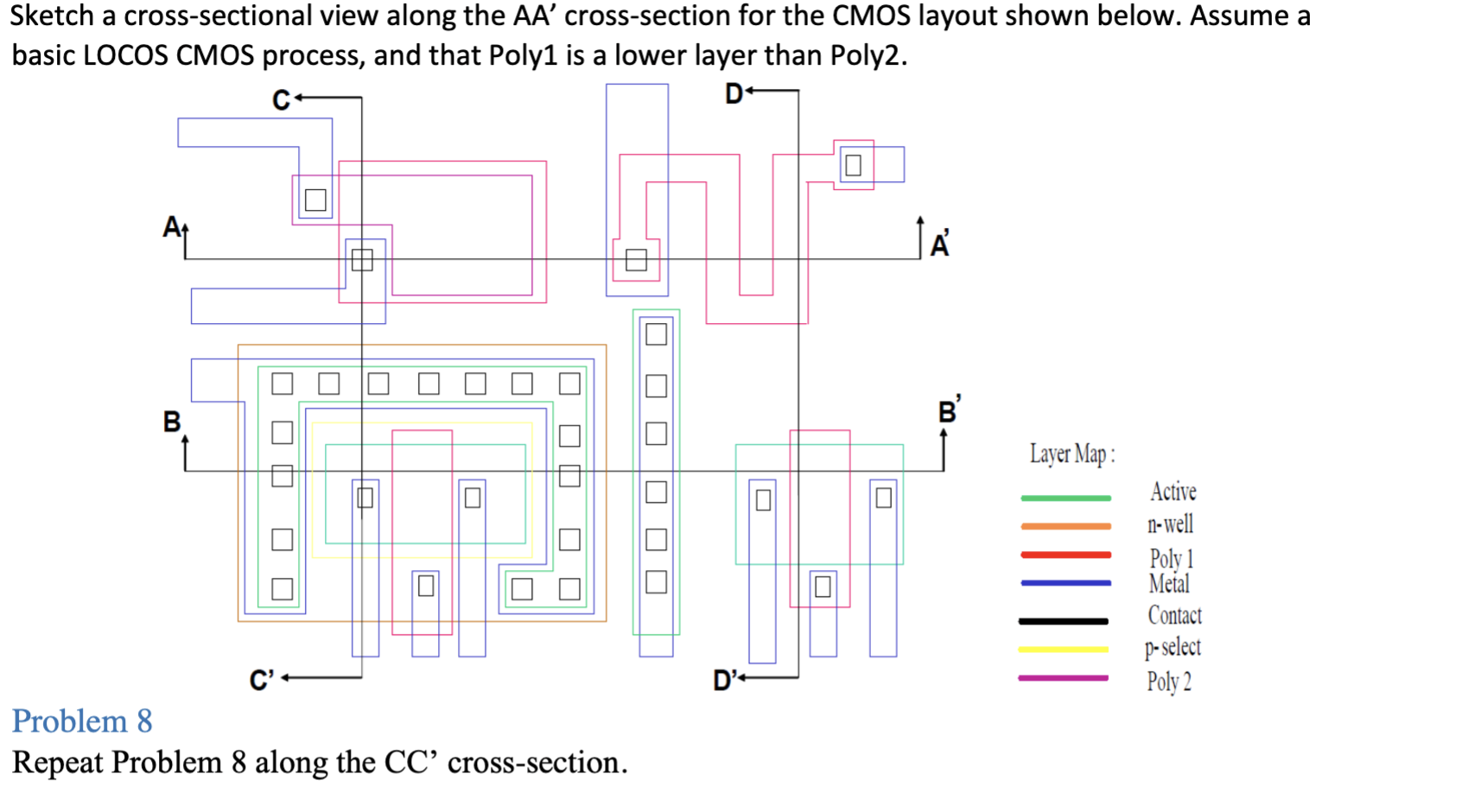 Sketch a cross-sectional view along the AA' | Chegg.com