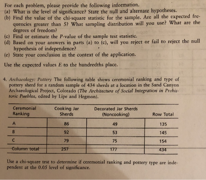 Solved For each problem, please provide the following | Chegg.com