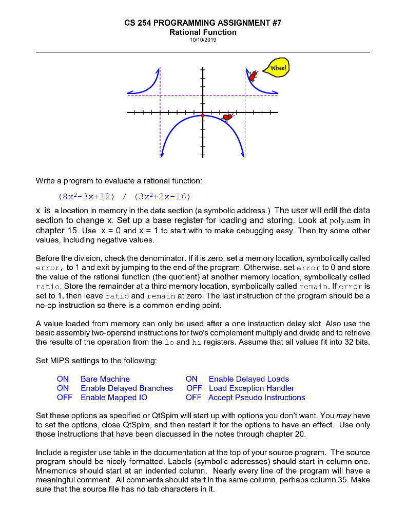 CS 254 PROGRAMMING ASSIGNMENT #7 Rational Function | Chegg.com