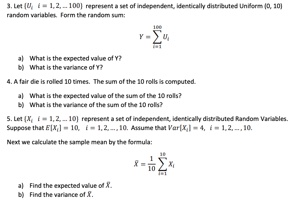 Solved 3. Let {U; i = 1, 2, ... 100} represent a set of | Chegg.com