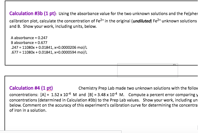 Solved A chemistry lab made two unknown solutions with the | Chegg.com