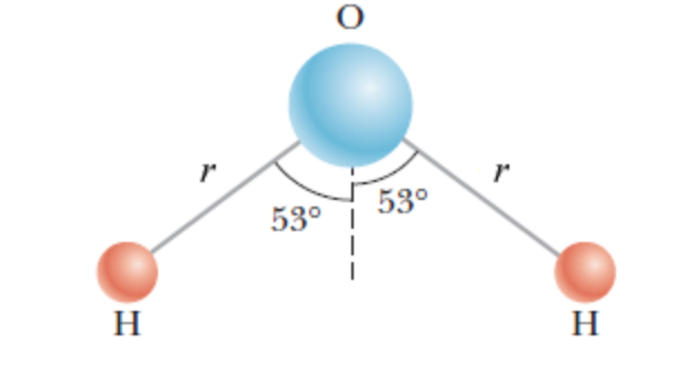 Solved A water molecule consists of an oxygen atom with two | Chegg.com