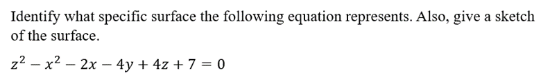 Solved Identify what specific surface the following equation | Chegg.com