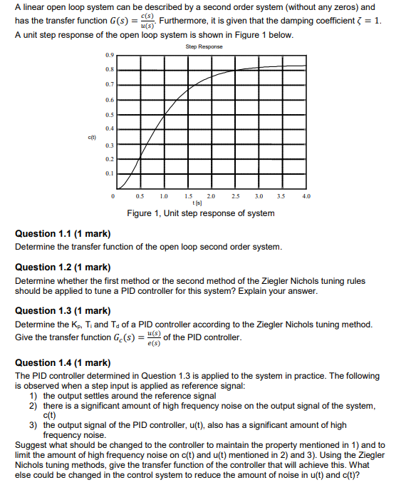 A linear open loop system can be described by a | Chegg.com