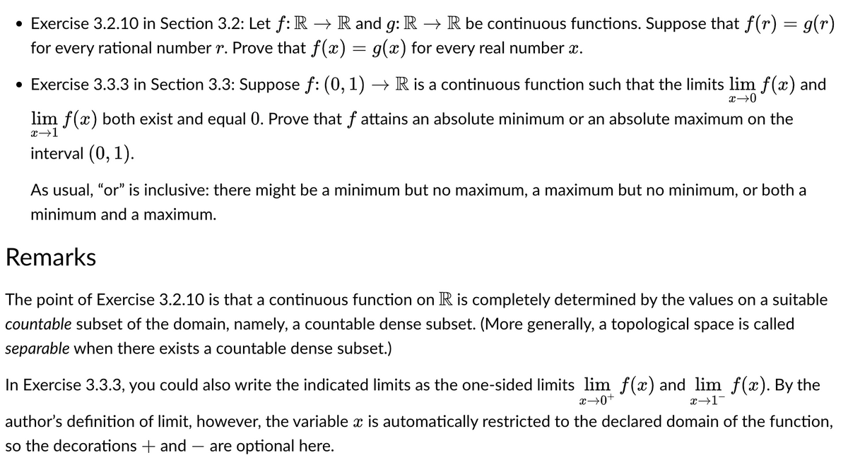 Solved - Exercise 3.2.10 in Section 3.2: Let f:R→R and g:R→R | Chegg.com