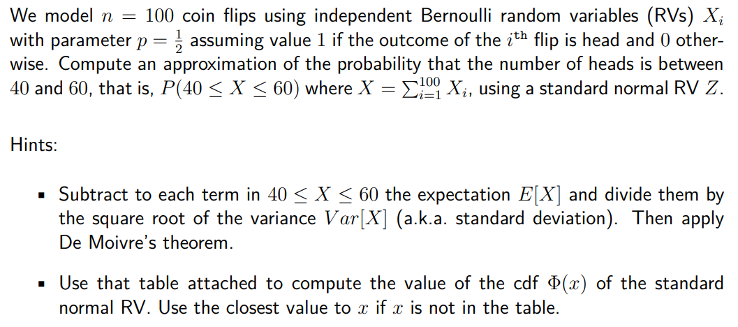 Solved We model n=100 coin flips using independent Bernoulli | Chegg.com