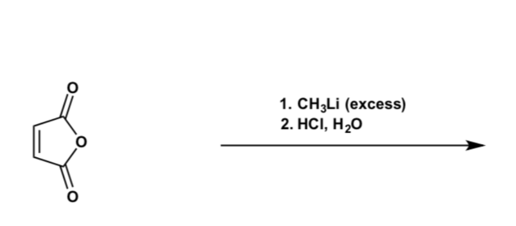 Solved 1. CH3Li (excess) 2. HCI, H20 | Chegg.com