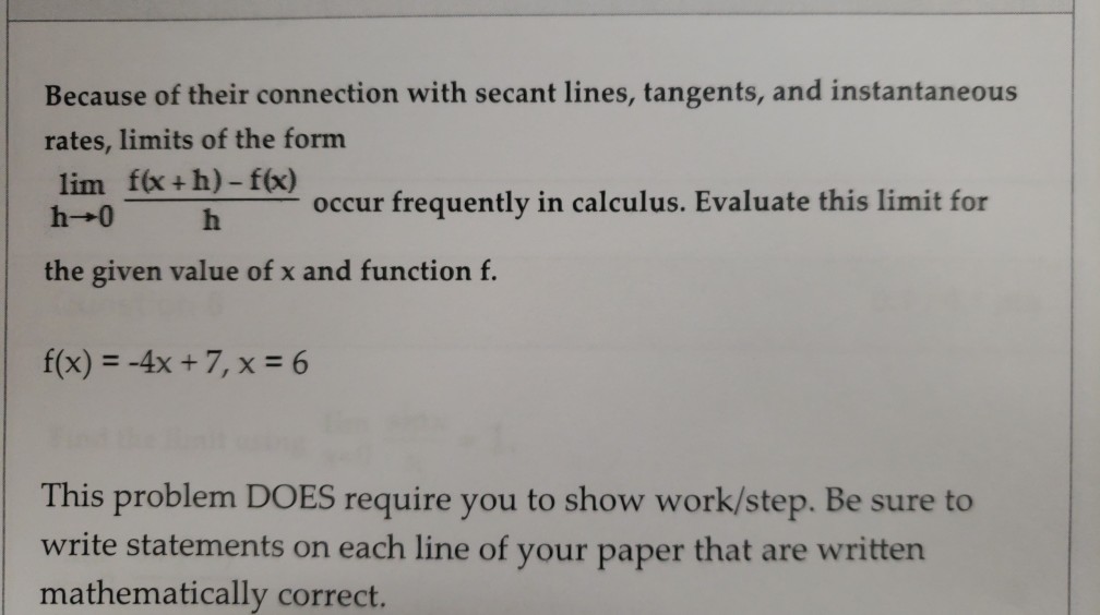 Solved Because of their connection with secant lines, | Chegg.com