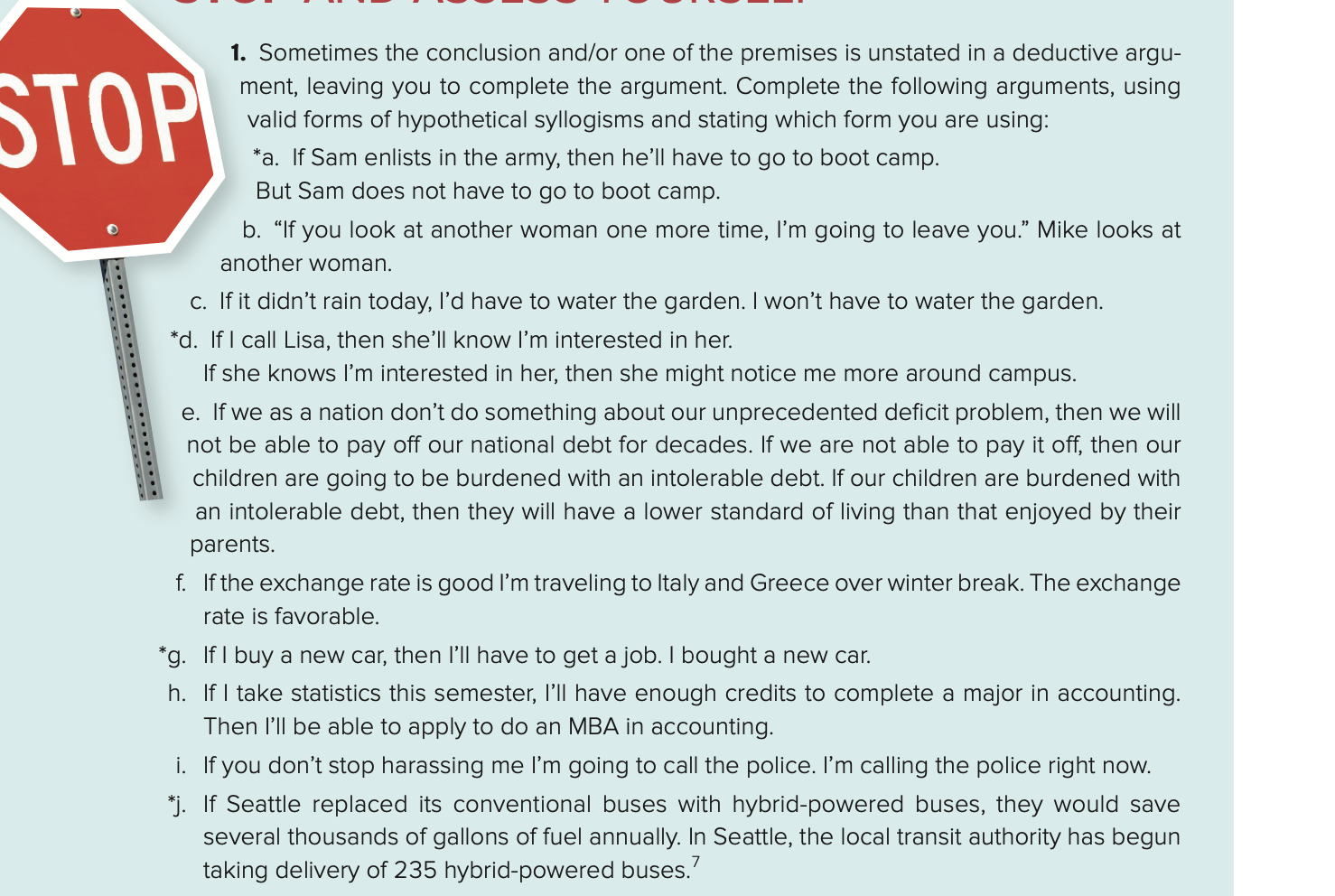 1. Sometimes the conclusion and/or one of the | Chegg.com