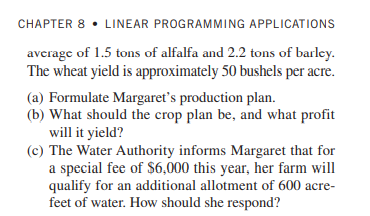 Solved : 8-15 (Agricultural production planning problem) | Chegg.com