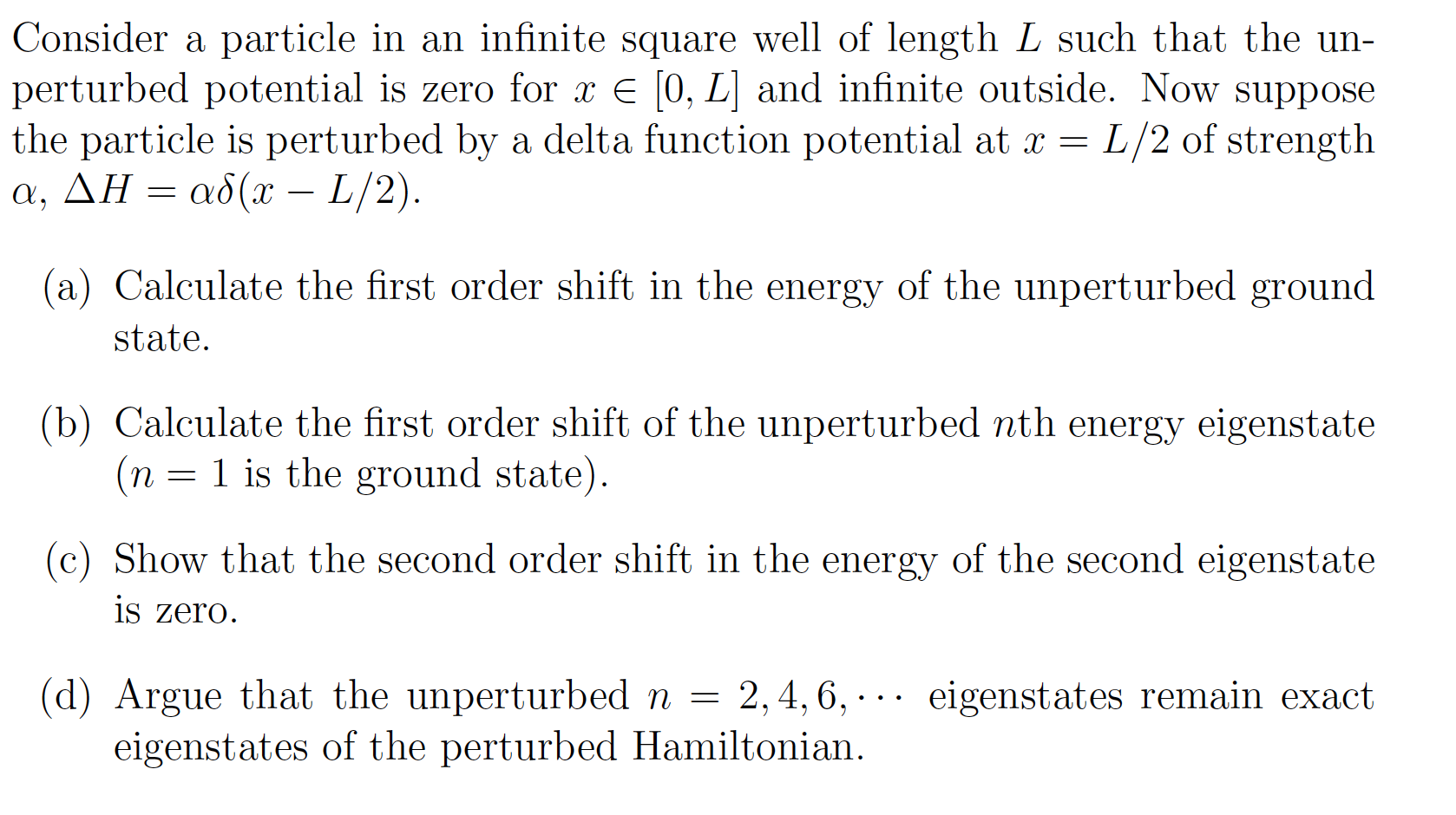 Solved Consider a particle in an infinite square well of | Chegg.com
