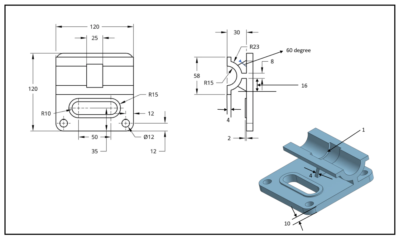 Solved Please draw the isometric view of the following image | Chegg.com