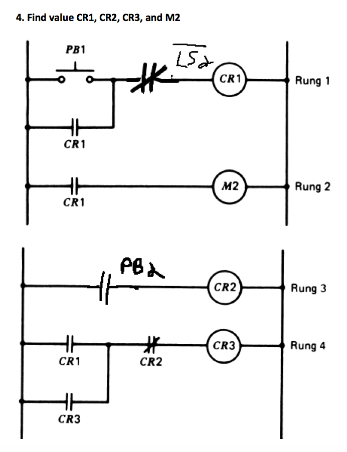 Solved 4. Find value CR1, CR2, CR3, and M2 PB1 LSA CR1)) | Chegg.com