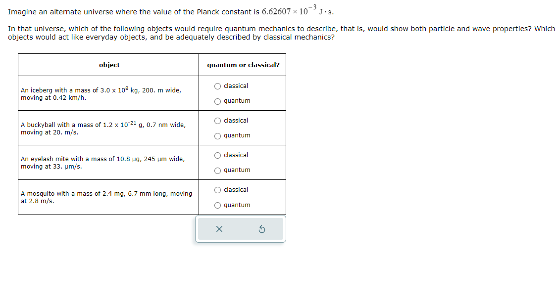 Solved Imagine an alternate universe where the value of the | Chegg.com