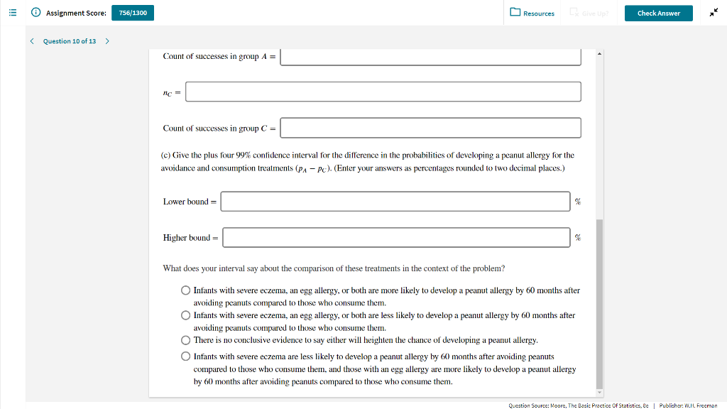 Solved clve Up Assignment Score: Resources 756/1300 check | Chegg.com