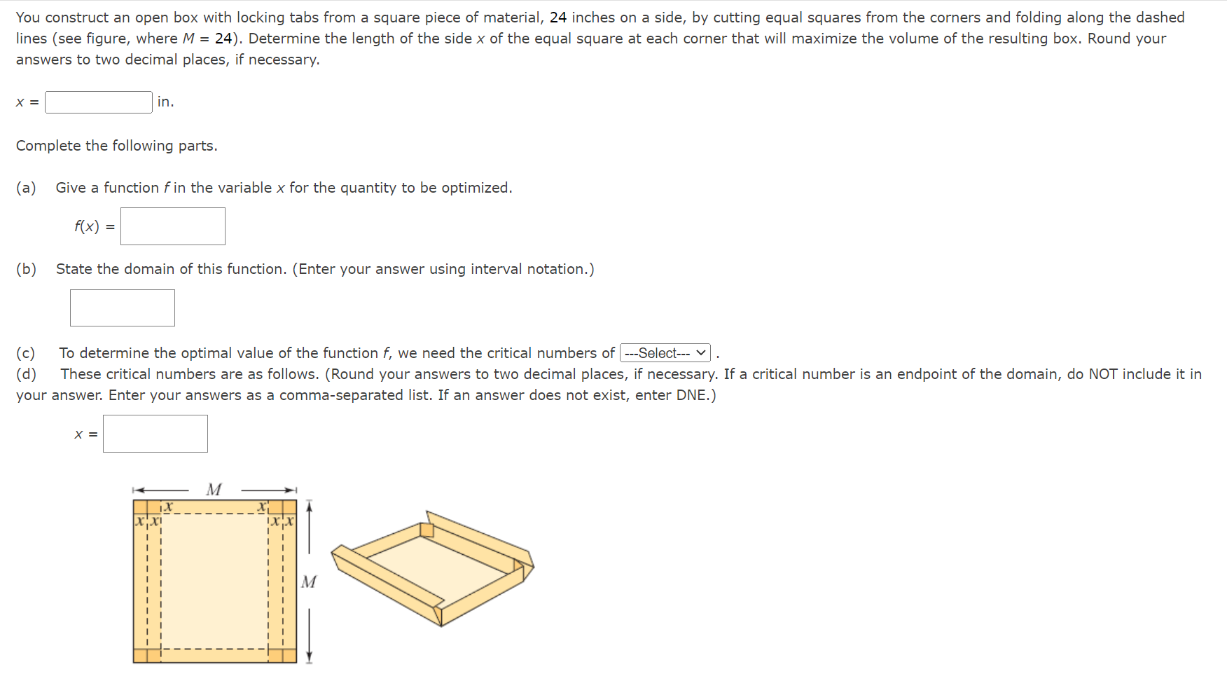 Solved You construct an open box with locking tabs from a | Chegg.com