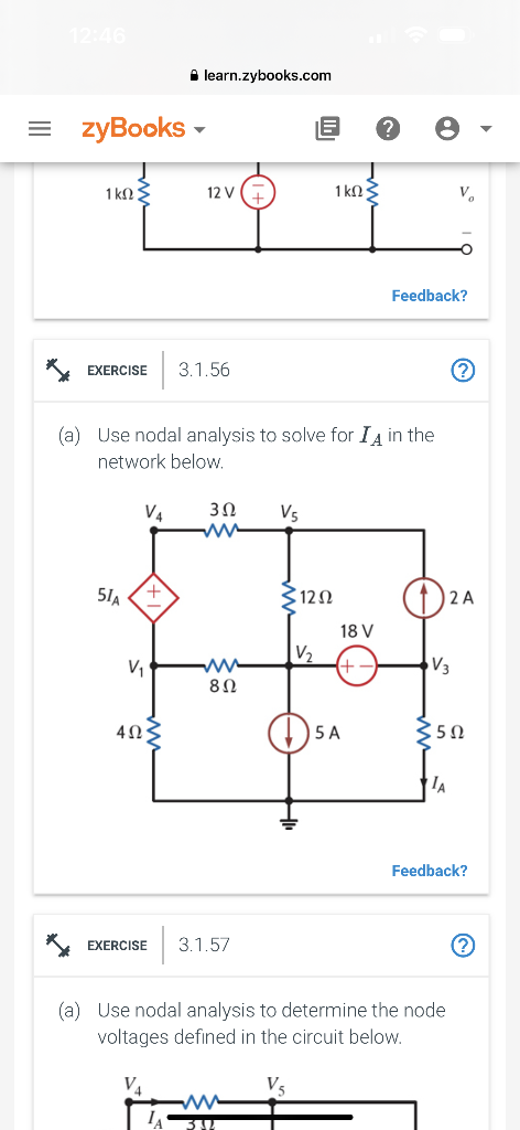 Solved (a) Use nodal analysis to solve for IA in the network | Chegg.com