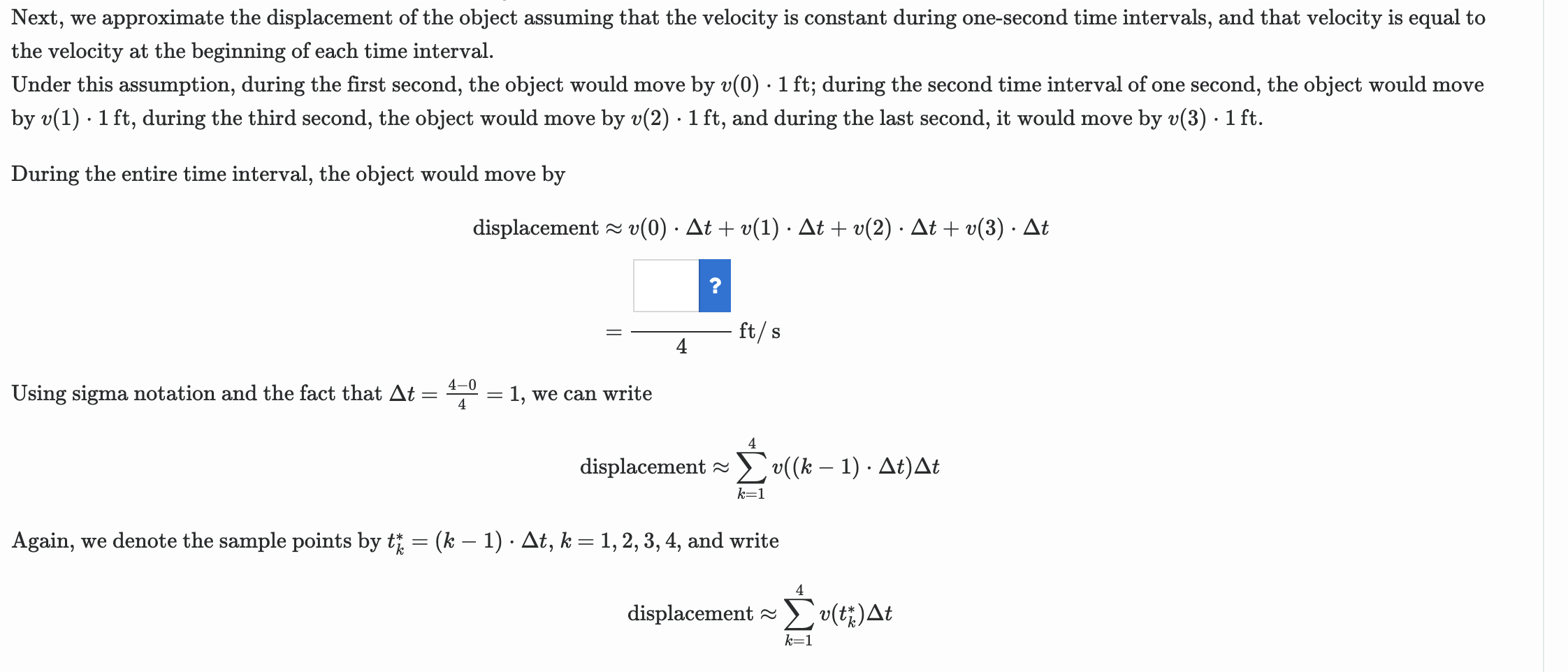 Solved Next, we approximate the displacement of the object | Chegg.com