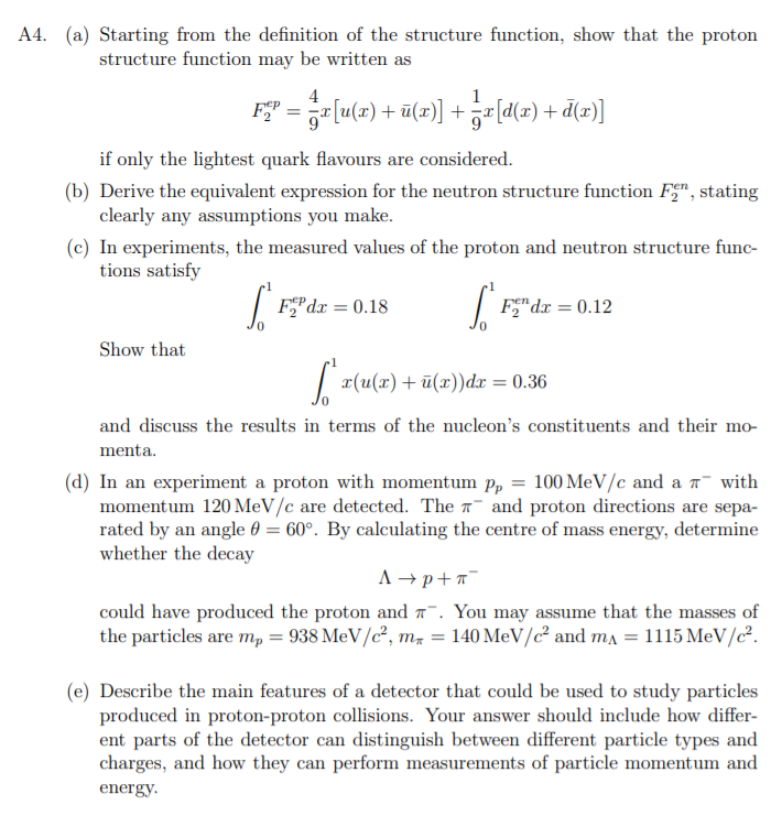 A4. (a) Starting from the definition of the structure | Chegg.com