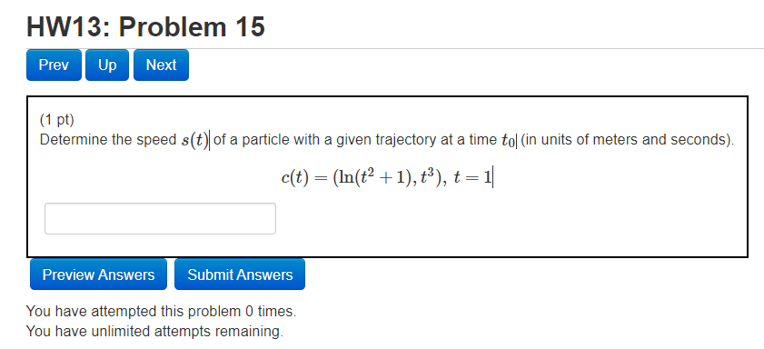 Solved HW13: Problem 15 Prev Up Next (1 pt) Determine the | Chegg.com