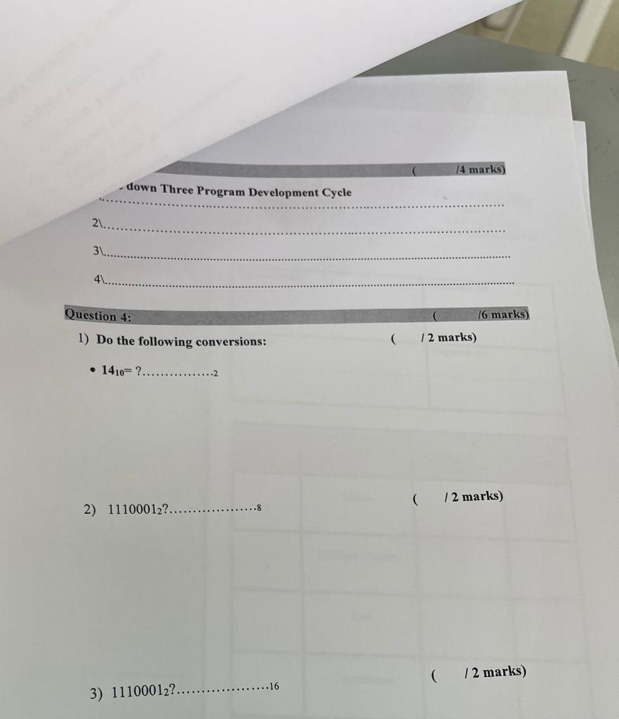 Solved - down Three Program Development Cycle 21. 3〉. 4) | Chegg.com