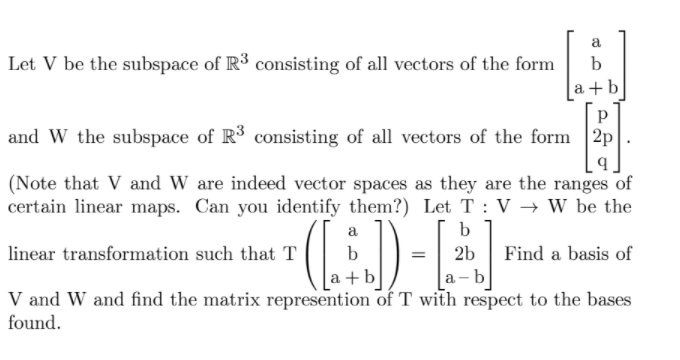 Solved a Let V be the subspace of R3 consisting of all | Chegg.com