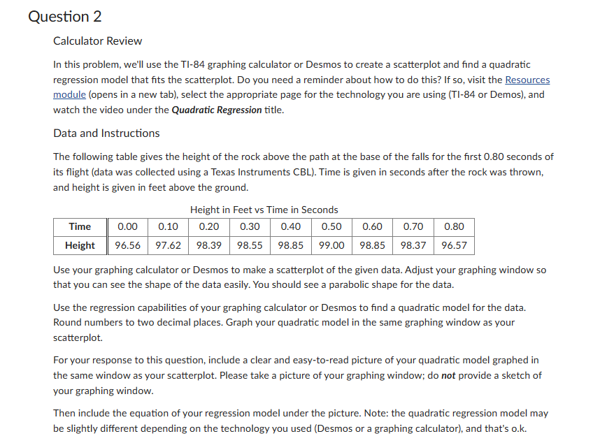 Solved Watch Out for Falling Rocks A national park visitor | Chegg.com
