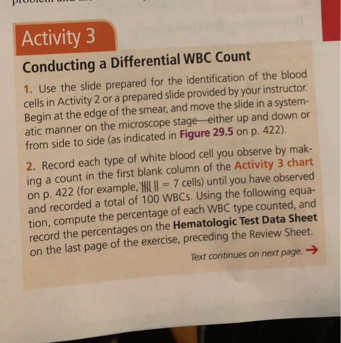 Activity 3 Conducting a Differential WBC Count 1. Use | Chegg.com