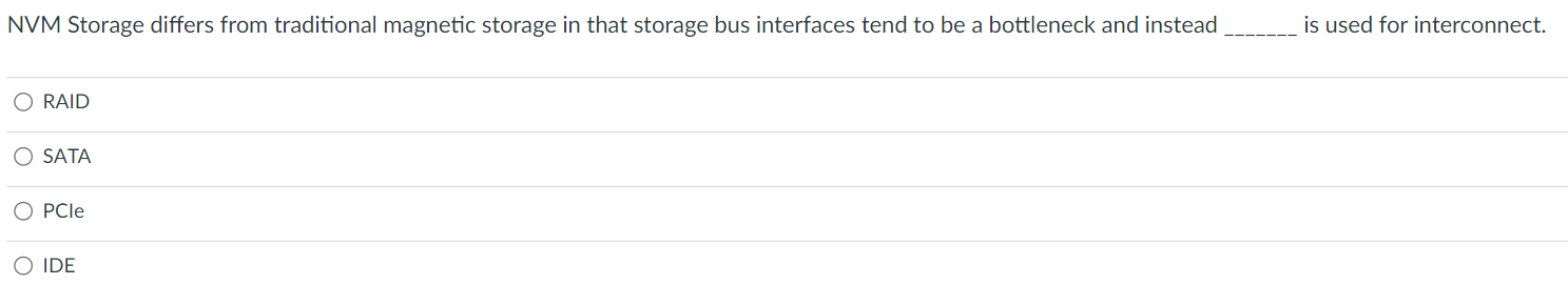 Solved NVM Storage differs from traditional magnetic storage | Chegg.com