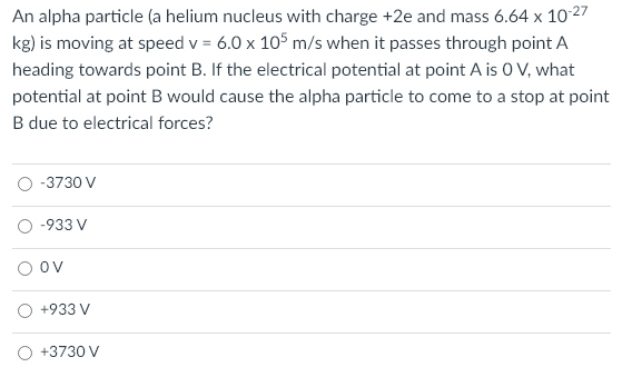 Solved An alpha particle (a helium nucleus with charge +2e | Chegg.com