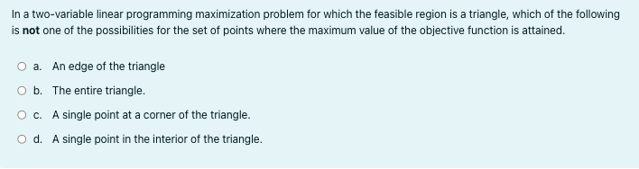 Solved In A Two Variable Linear Programming Maximization