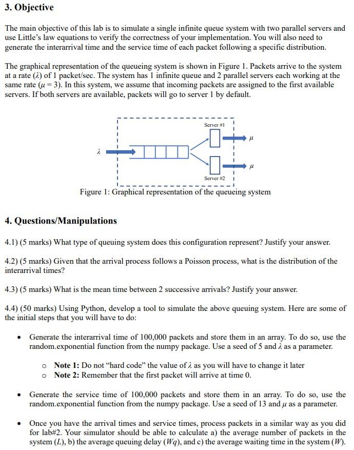 Assignment 1 Simulation of a Single Infinite Queue | Chegg.com