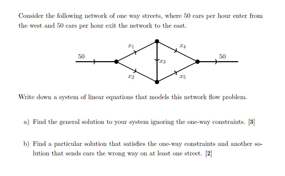 Solved Consider the following network of one way streets, | Chegg.com