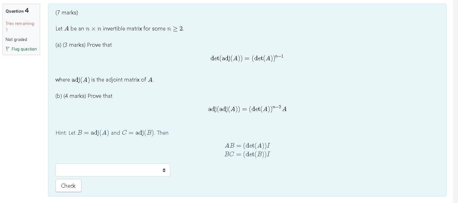 Solved Let A be an n×n invertible matrix for some n≥2. (a) | Chegg.com