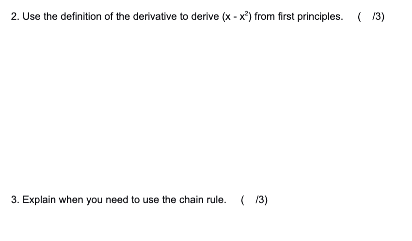 Solved 2. Use the definition of the derivative to derive | Chegg.com