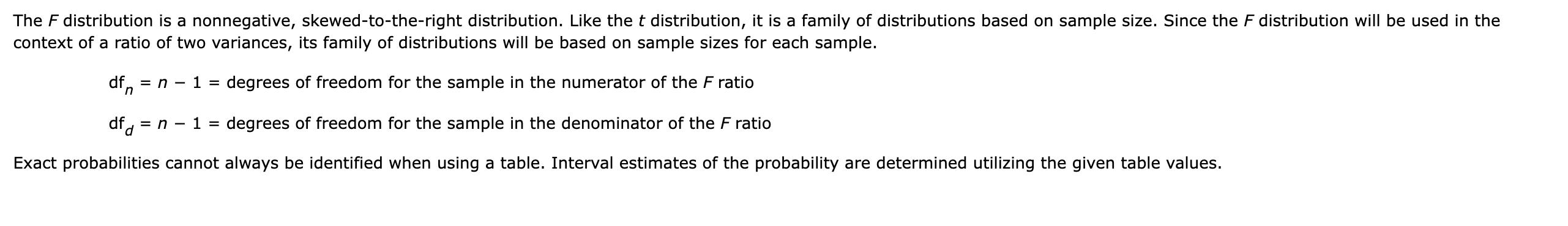 Solved The F distribution is a nonnegative, | Chegg.com
